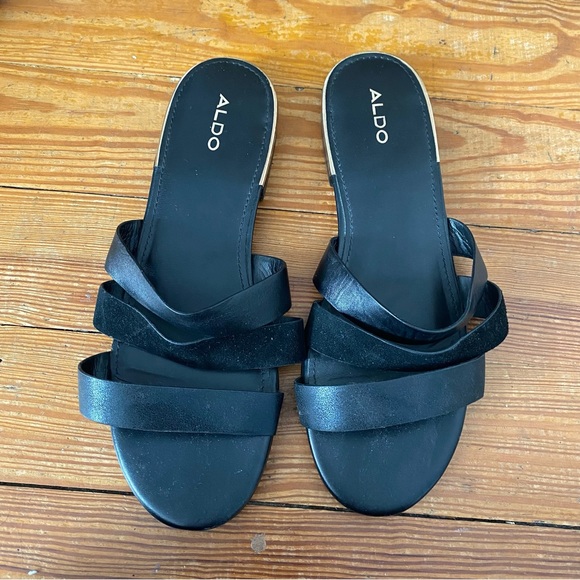 Aldo | Shoes | Aldo Black Strappy Sandals | Poshmark